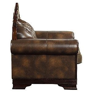 Homelegance 9815-3 Croydon Traditional Two-Tone Sofa, 86"W, Brown PU Leather