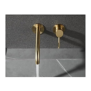 Stainless Steel Bathroom Faucet Mixer Sink Faucet Washbasin Matte Black Hot and Cold Water Wall Mounted Spout Bathtub with Handle(Black)