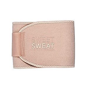 Sweet Sweat Toned Waist Trimmer for Women and Men | Premium Waist Trainer Belt to 'Tone' Your Stomach Area (Stone, Medium)