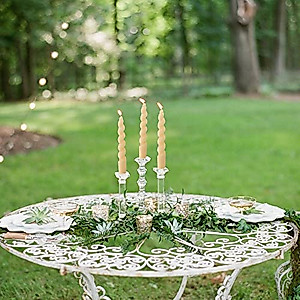 Spiral Taper Dinner Candles - Conical Stick Candles, H 7.5inch, Unscented, Aesthetic Candle, 3/4 Taper Candles, Long Votive Candles,Christmas Giftt,Chime Candles(Yellow)