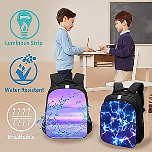 Nuvuiolf Anime Backpack Sets 3Pcs Daypack with Lunch Bag Pencil case Lightweight Durable Backpacks， 04