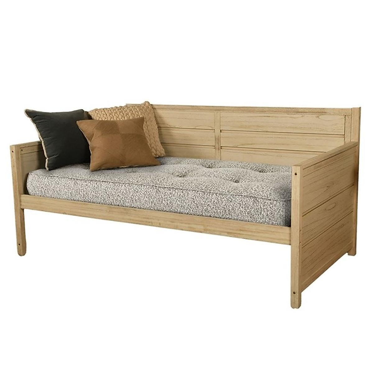 Kodiak Furniture Twin-Size Tufted Fabric Daybed Mattress in Canton Gray-Frame Not Included