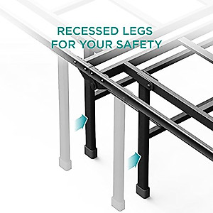 ZINUS SmartBase Super Heavy Duty Mattress Foundation with 4400lbs Weight Capacity / 14 Inch Metal Platform Bed Frame / No Box Spring Needed / Sturdy Steel Frame / Underbed Storage, Queen