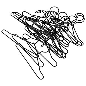 EXCEART 20 Pcs Doll Clothes Hanger Metal Doll Outfit Hanger Wardrobe Doll Clothes Accessories for Doll Clothes Gown Dress Outfit 65mm Black