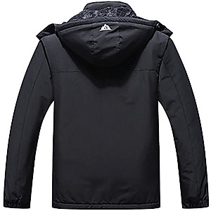 MOERDENG Men's Mountain Waterproof Ski Jacket Windproof Rain Windbreaker Winter Warm Hooded Snow Coat