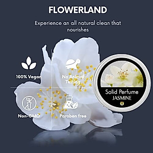Flowerland Solid Perfume - Portable Pocket Balm Perfume Perfect for Travel Use - Natural Fragrance Parfum for Men and Women - Natural & Vegan - Jasmine (30ml)