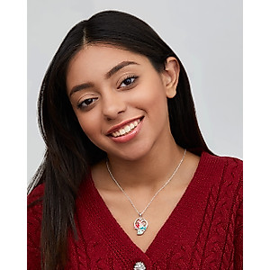 Disney The Little Mermaid, Princess Ariel Silver Plated Crystal Pendant, 18"