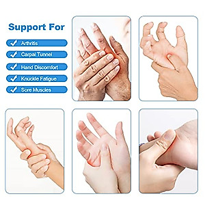 AOOWU Arthritis Gloves for Women Men, Arthritis Pain Relief Gloves Fingerless Gloves Hand Warmers Gloves Carpal Tunnel Rheumatiod Tendonitis Fingerless Hand Thumb Compression Gloves Mother Gifts-S