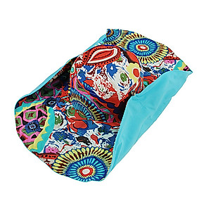 Women's Foldable Floppy Reversible Travel Beach Sun Visor Hat Wide Brim UPF 50+ (Blue)