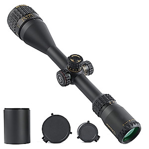 NT Series 4-16X50 / 6-24X50 AO Hunting Rifle Scope, Red/Green/Blue llluminate Glass Etched Reticle, Fully Multi-Coated Lens, Adjustable Objective SFP Riflescopes (6-24x50)