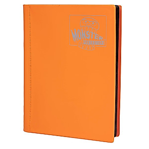 Monster 4 Pocket Trading Card Binder - Matte Orange Album, Anti-Theft & Anti-Drop TCG Protection w Side Loading Padded Pockets, Double Sided, Holds 160 Cards, For Sports, Gaming, Kpop, Christmas Gift