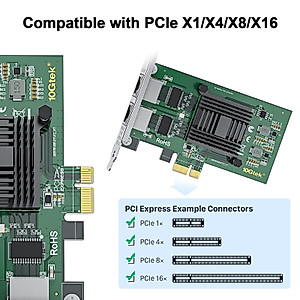 10/100/1000Mbps Gigabit Ethernet Network Interface Card (NIC) Dual Copper RJ45 Ports, with Intel 82576 Chip, Equivalent to Intel E1G42ET, PCIE 2.0 X1, Support Windows/Windows Server/Linux/VMware ESX