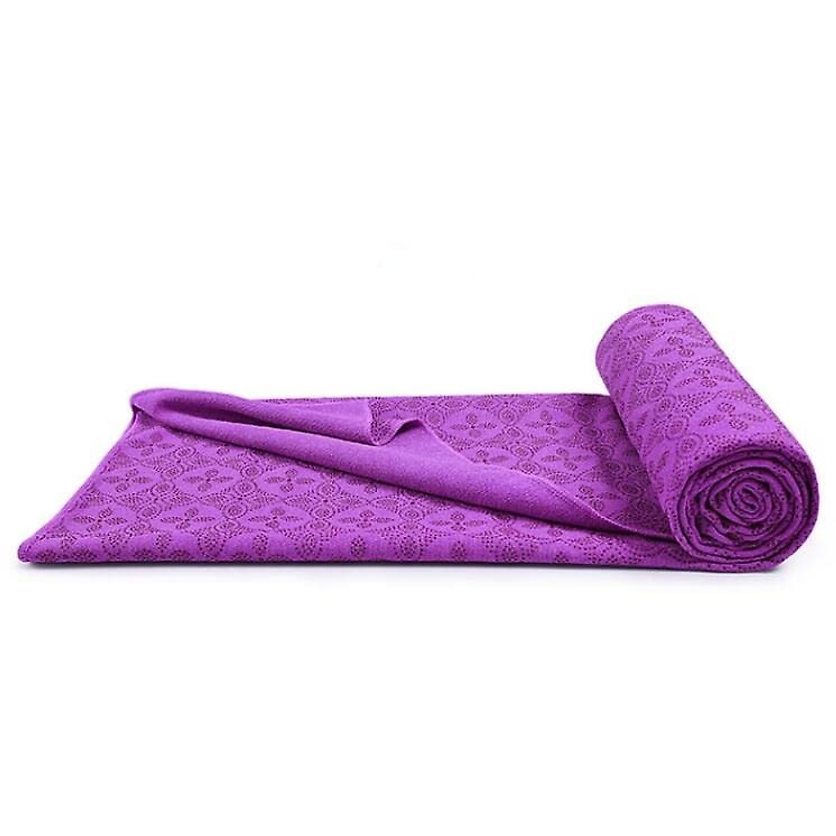 LULOSK Yoga Towel, Hot Yoga Mat Towel - Sweat Absorbing Non-Slip for Hot Yoga, Pilates and Workout with Upgraded Clover-Shaped Grip Dots (72 * 24 inches, Purple)