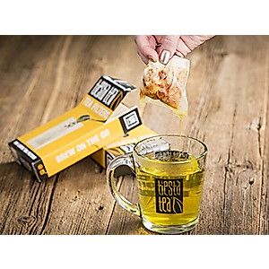 Tiesta Tea - Loose Leaf Tea Filters, 100 Count, Disposable Tea Infuser, 100% Natural Unbleached Paper, Steeps Hot Tea, Iced Tea & Coffee, Eco-Friendly, Single Serve Filter for one Cup, Empty Tea Bags