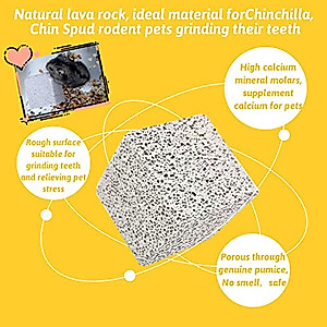 Hamiledyi 20 pcs Chinchilla Lava Blocks Rabbit Chew Toys Bunny Lava Teeth Grinding Square Stone Small Animal Mineral Calcium Stone for Hamsters,Chinchillas,Parrot