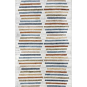 nuLOOM ROS Striped Columns Machine Washable Accent Rug, 3x5, Beige