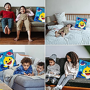 Franco Kids Bedding Soft Decorative Pillow Cover, 15 in x 15 in, Baby Shark