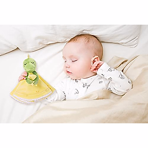 LeyaDoll Baby Security Blanket Dinosaur Lovey Soft Baby Snuggle Toy Unisex Baby Stuff Nursey Toy for Girls Boys, Newborn Essentials, Lightweight, Yellow