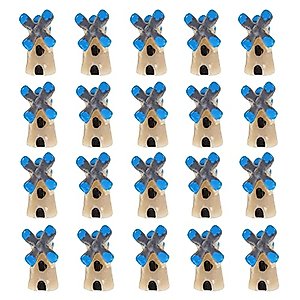 ARTIBETTER 20Pcs Miniature Windmill Figurines Fairy Garden House Mini Resin House Flower Pot Plant Home Decor Bonsai Micro Landscape Figurines Ornament