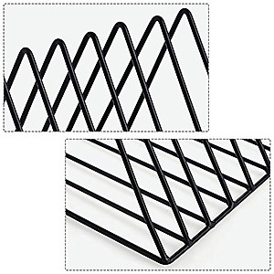 XINFULL 4 Pack Triangle File Storage Holder Racks Iron Desktop Magazine Organizer Metal Newspapers Folders for Office Table Desk Bookshelf Home Decoration, Black