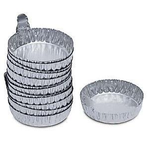 Cole-Parmer AO-01018-50 57 mm Aluminum Crimpled-Walled Weighing Dishes with Tab, 60 mL, 100/Pk
