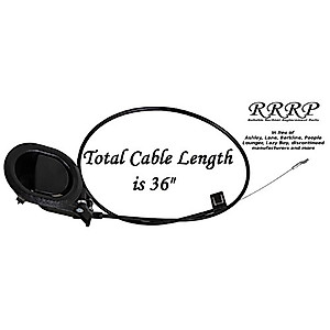 Reliable Recliner Replacement Parts - Universal Small Oval Black Plastic Pull Recliner Handle 3" by 3.5" with Cable - Exposed Cable Length (4.75") Length 36" Couch Style Pull Chair Release Handle Sofa