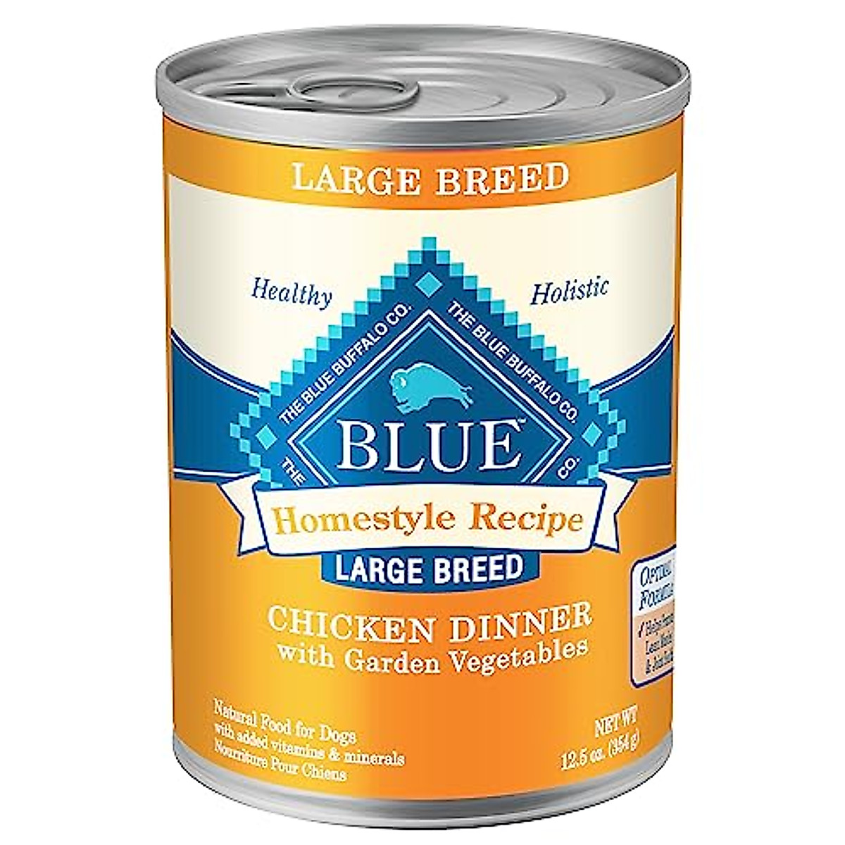 Blue Buffalo Homestyle Recipe Natural Adult Large Breed Wet Dog Food, Chicken 12.5-oz can (Pack of 12)