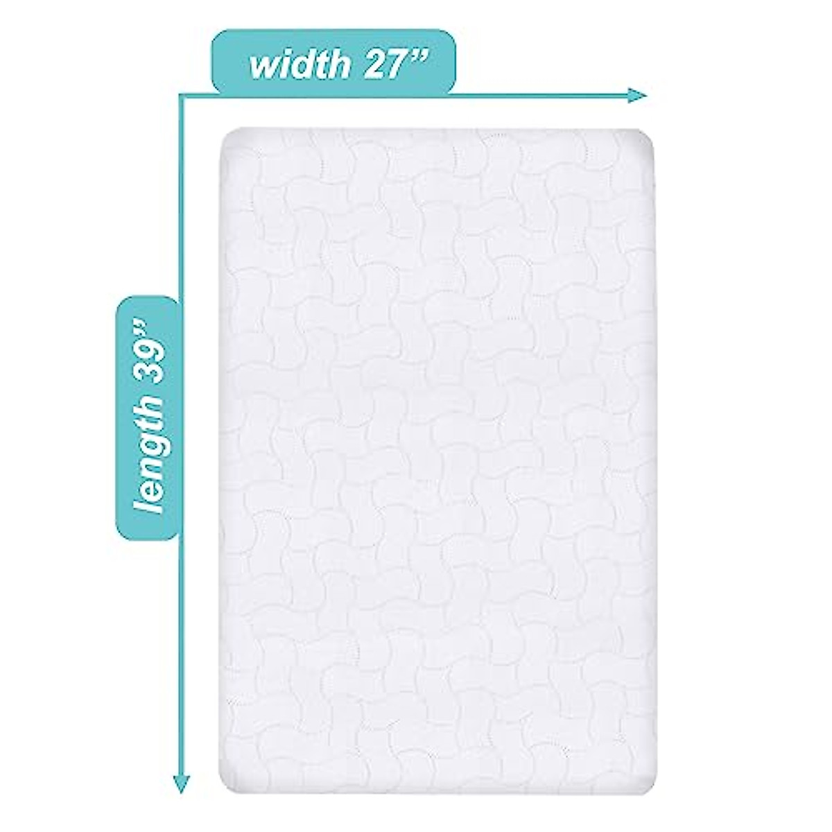 American Baby Company Waterproof Pack N Play Playard Mattress Protector, Quilted Fitted Pack and Play Mattress Pad Cover, 27" x 39"