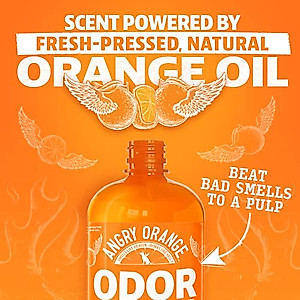 Angry Orange Pet Odor Eliminator for Home - 8oz Dog and Cat Pee Smell Remover for Carpet, Grass, Tile and Furniture - Citrus Concentrate, Makes 128oz of Liquid