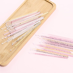 500pcs Crystal Micro Applicators Brushes Disposable Applicator Wands for Eyelashes Extensions Makeup Application