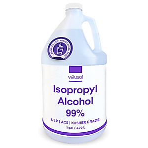 Volu-Sol Isopropyl Alcohol 99% (Isopropanol) - High Purity, USP - Kosher Grade IPA - 1 Gallon (128 oz) (4 Quarts) (4 Pack 32 oz) for Medical, Lab Equipment & Electronics, Clear Bottle