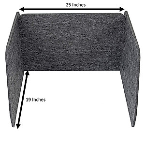 Acoustic Partition - Reduce Noise and Visual Distractions - Sound Absorbing Desk Divider - Desk Privacy Panel - Home Office - Classroom - Remote Learning - Sound Dampening (Gravel Grey)