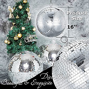 Large Disco Ball,Disco Ball,16 inch Mirror Ball Hanging Disco Ball for DJ Club Stage Bar Party Wedding Holiday Decoration