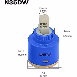 XLHippo CUPC Certified Diameter 35mm Replacement Cartridge for Kraus/Kohler/Moen/American Standard Gear Cartridge faucet replacement part
