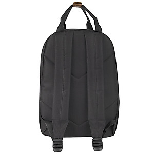MADISON & DAKOTA Canvas Mini Backpack for Everyday & Day Pack Rucksack in Solid Color Blocks (Black)