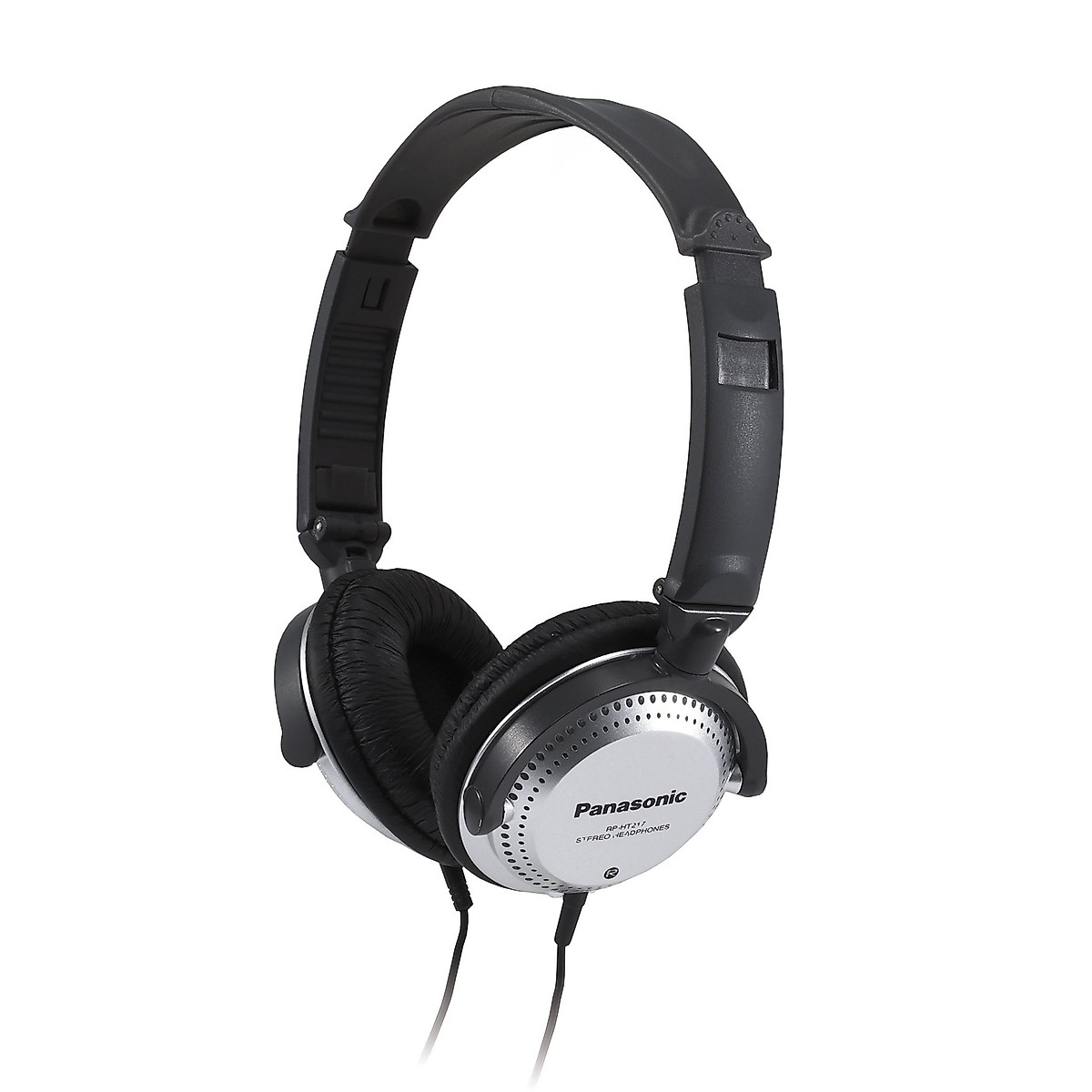 Panasonic Stereo Headphones On Ear Headphones with XBS Port, Integrated Volume Controller and Lightweight Foldable Design - RP-HT227-K (Black & Silver)