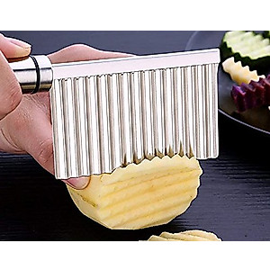 LareinaXXX Potato Wavy Edged Knife Stainless Steel Kitchen Gadget Vegetable Fruit Cutting Peeler Cooking Tool Accessories