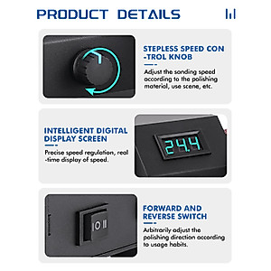 Mini Electric Belt Sander DIY 1.2x15in Electric Belt Sander for Knife Making Knife Sharpening Belt Sander Adjustable Speed with 15PCS Abrasive Belt for Wood Metal Knife Leather