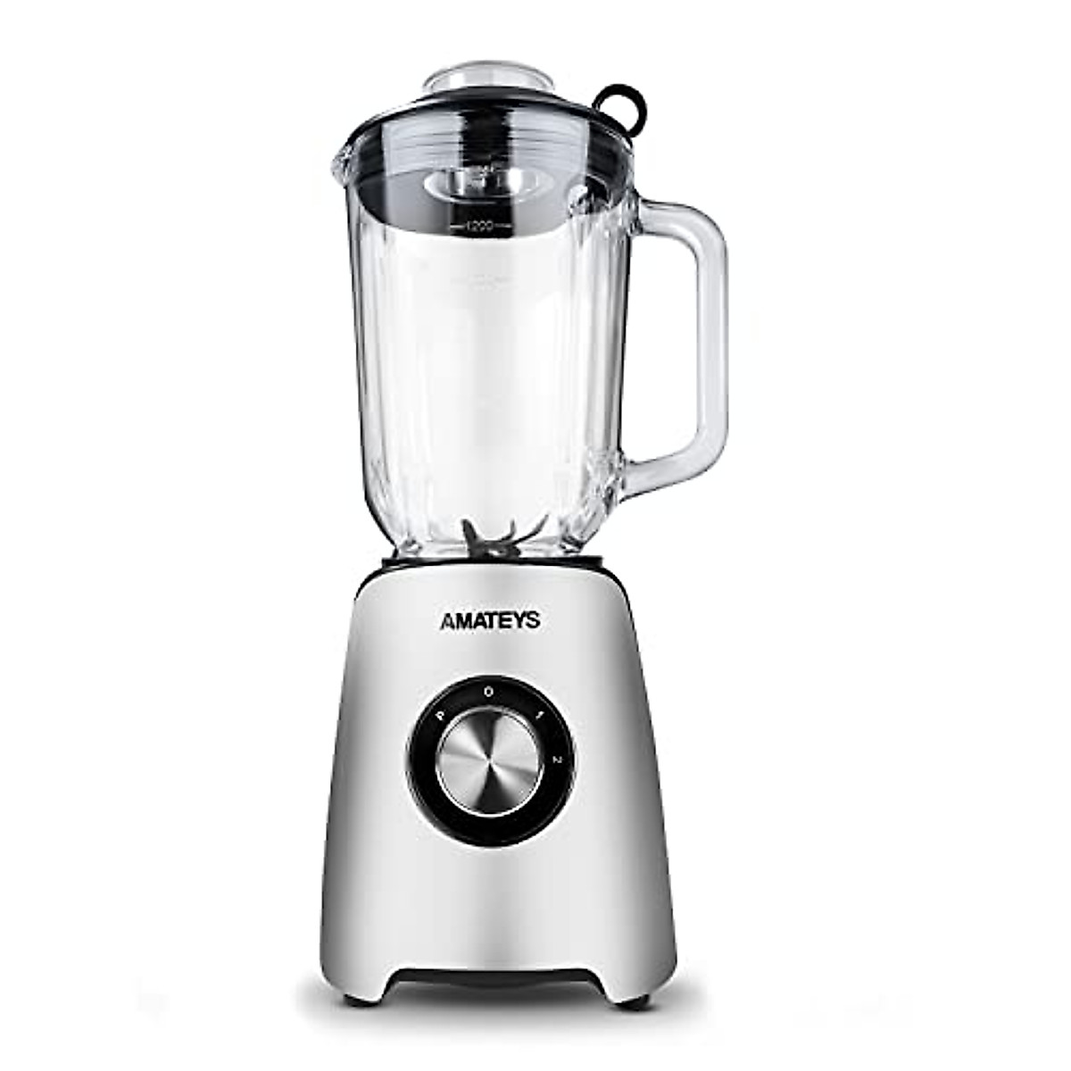 Amateys Quiet Smoothie Blender with 50 Oz Glass Jar,Professional Kitchen Blender for Shakes and Smoothies,Countertop Blender Speed Adjustable for Ice Crush Frozen Fruit Puree Mlikshakes