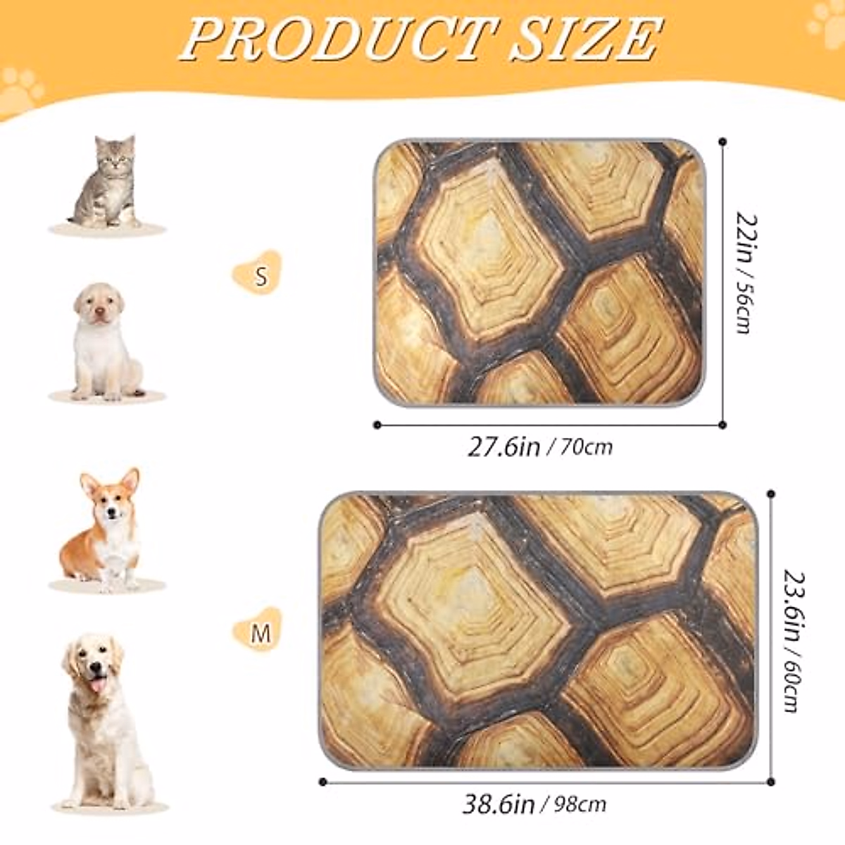 Washable Dog Cooling Mat Turtle Shell Summer Cats Sleeping Mat Carapace Print Dog Bed Mats 22x27.6inch Pet Ice Silk Sleep Kennel Pad Animal Sleep Bed for Home Outdoor Travel