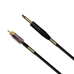 Mogami GOLD TS-RCA-12 Unbalanced Audio Adapter Cable, 1/4" TS Male Plug and RCA Male Plug, Gold Contacts, Straight Connectors, 12 Foot
