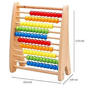 Wondertoys Wooden Abacus Educational Counting Frames Toy 100 Beads Math Tool Baby Abacus for Kids Montessori Gifts Abaco Matematicas para Niños