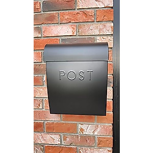 NACH Large Wall Mount Mailbox, 5.07 x 12.44 x 5.39 inches, Black Mailboxes for Outside Wall Mount, Waterproof Mailbox - The Sylvia Mailbox