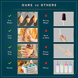 6 Pc Popsicles Molds - Popsicle Molds, Popsicle Holders for Kids, Ice Pop Mold, Popsicle Mold, Silicone Popsicle Molds, Popsicle Maker, Tiny Popsicle Molds Silicone BPA Free, Mini Popsicle Molds