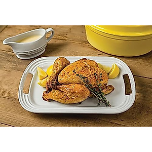 Le Creuset Stoneware Rectangular Dish with Platter Lid, 14 3/4" X 9", White