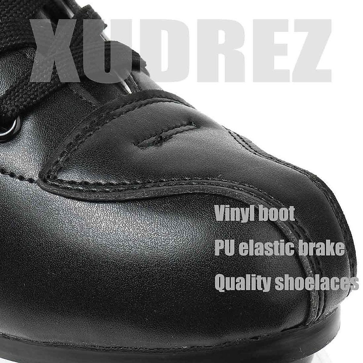 XUDREZ Classic Roller Skates High-Top Double-Row Leather Roller Skates for Women and Men (Black Black Wheel,7.5)