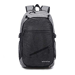 adorence Basketball Backpack with Ball Compartment(Ball Net, Water Resist) Soccer Bag/Volleyball Backpack- Grey