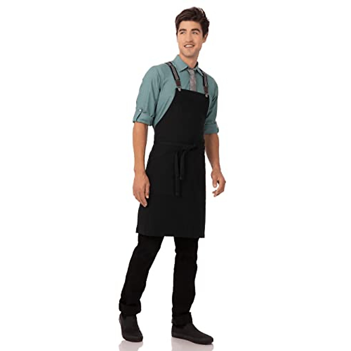 Chef Works Unisex Berkeley Bib Apron, Jet Black, One Size