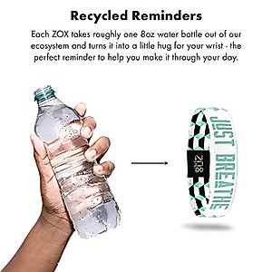 ZOX Bracelets — Just Breathe | Stretchy Elastic Band with Motivational Affirmations and Beautiful Artwork, Great Gift for Men, Women, and Kids (Medium)