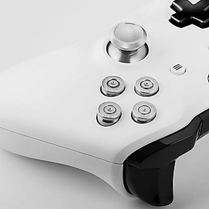 Metal Thumbsticks Joysticks for Xbox One, Aluminum Alloy ABXY Bullet Buttons Analog Grip Replacement Parts for Xbox One, for Xbox One S/X/Series X Controllers with Installation Tools(Silver)
